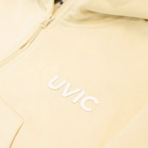 UVIC Cropped Drop Shoulder 1/2 Zip- Ivory - UVIC Bookstore