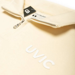 UVIC Cocoburry 1/4 Zip- Ivory - UVIC Bookstore