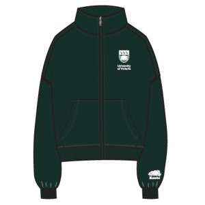 Roots UVIC Organic Cooper Track Full Zip | Varsity Green - UVIC Bookstore